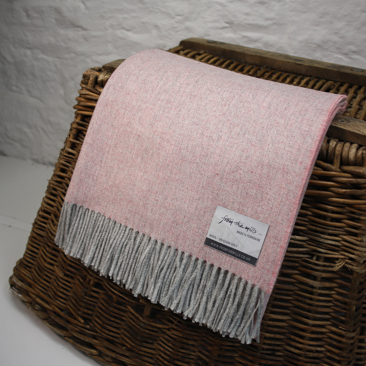 Pink Herringbone Tweed Throw – From The Mills