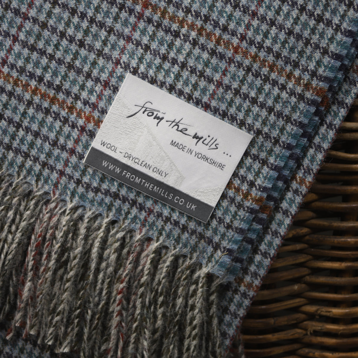 Blue Dogtooth Tweed Throw – From The Mills