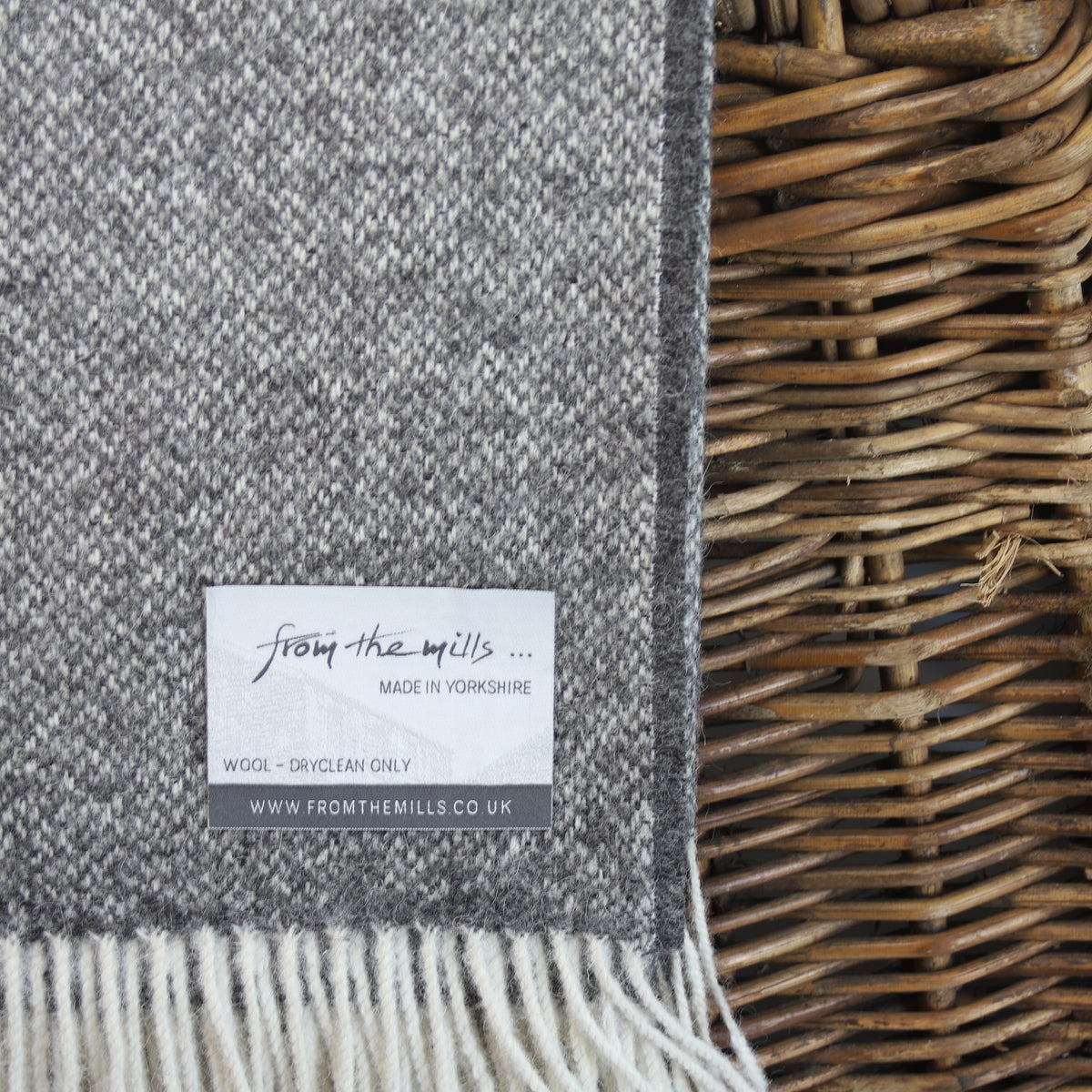 Grey Boucle Herringbone Tweed Throw – From The Mills