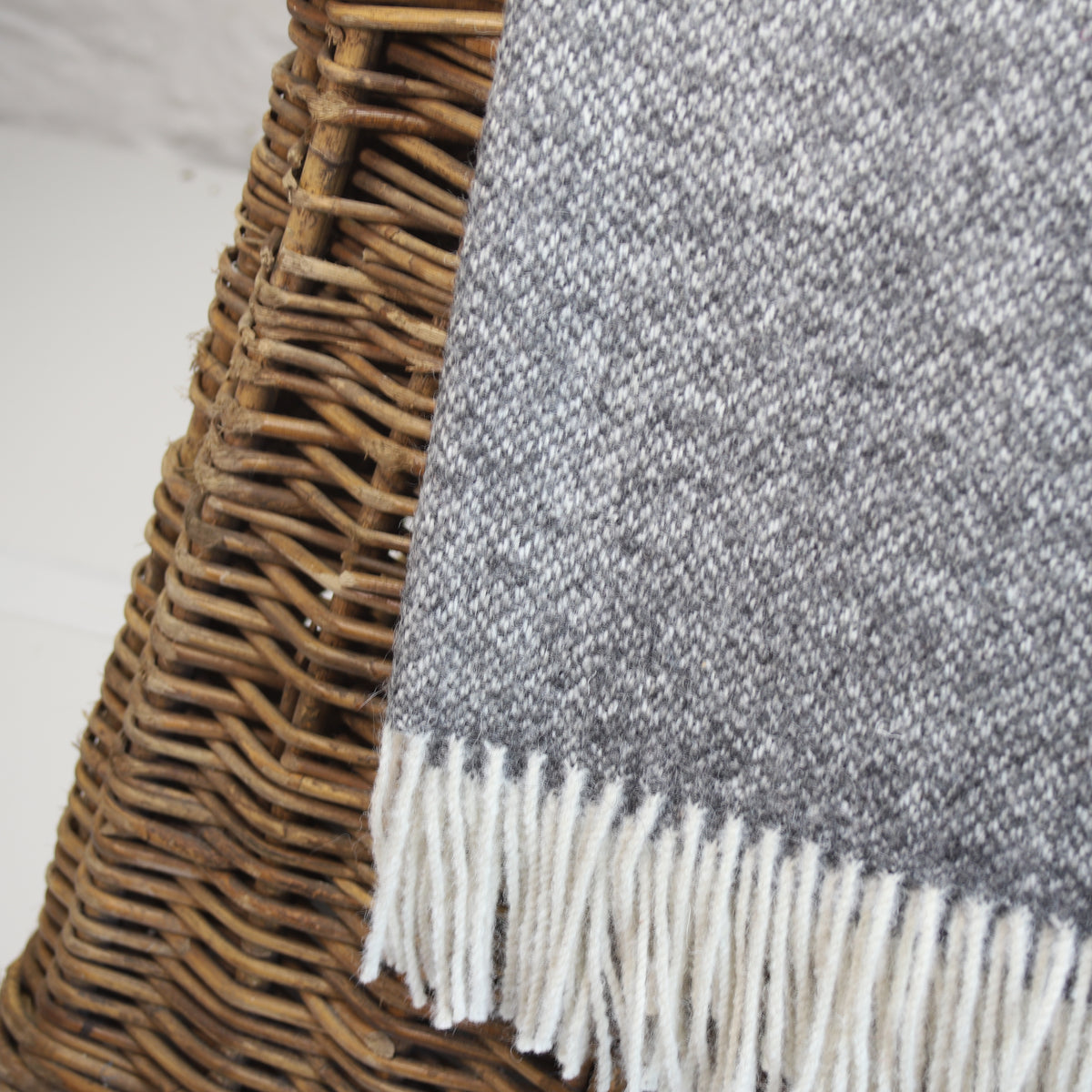 Grey Boucle Herringbone Tweed Throw – From The Mills